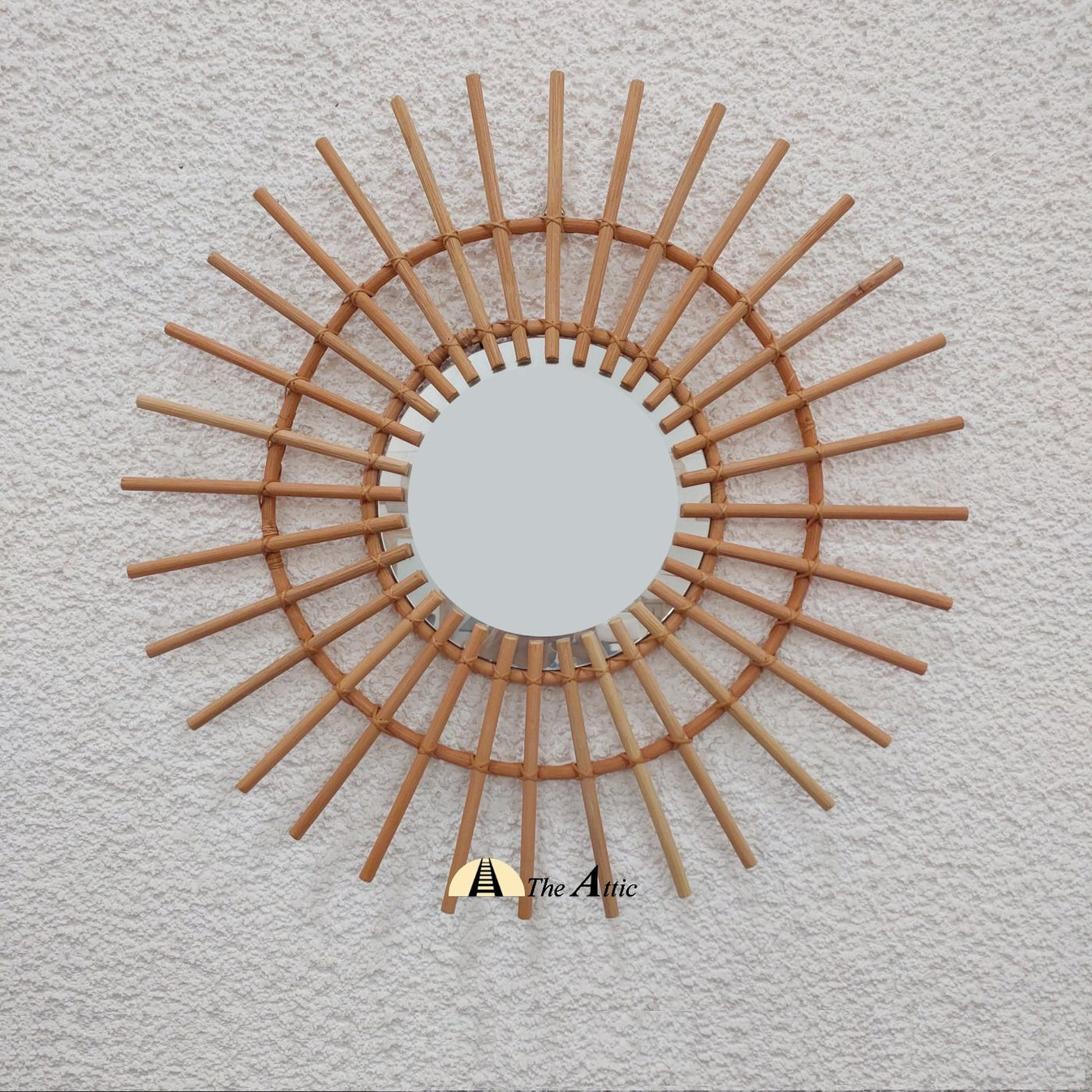 Sun Rattan Round Wall Mirror - The Attic Dubai